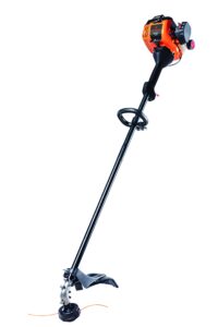 remington rm25s 25cc 2-cycle 16-inch straight shaft gas powered string trimmer - lightweight weed wacker for lawn care, orange