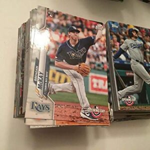 2020 Topps Opening Day Complete Hand Collated MLB Baseball Set of 200 Cards with 18 Rookies. Overall Condition is NM. Includes the following Brendan McKay, Luis Arraez, Nico Hoerner, Kyle Lewis, Max Scherzer, Gerrit Cole, Anthony Rizzo, Juan Soto, Mookie