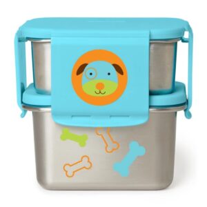 Skip Hop Toddler Stainless Steel Lunch Box Kit, Zoo, Dog