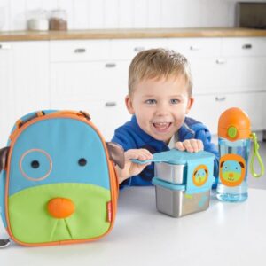 Skip Hop Toddler Stainless Steel Lunch Box Kit, Zoo, Dog