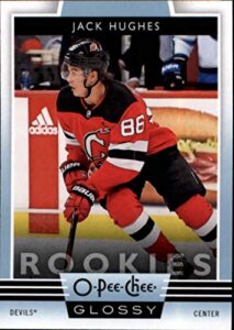 2019-20 o-pee-chee update glossy rookies #r-20 jack hughes new jersey devils nhl hockey trading card