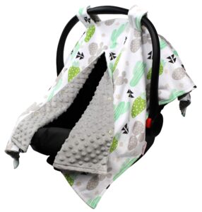 car seat canopy cover - green grey cactus