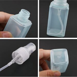 Spray Bottles 50ML(1.7oz), 4 Pack Empty Plastic Mini Travel Bottle Set with Fine Mist Portable Refillable Makeup Cosmetic Atomizer Travel Size Bottle for Perfume, Cosmetic, Skincare, Aromatherapy