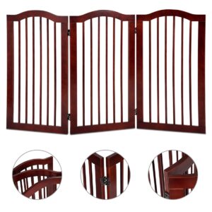 PETSITE Dog Gate Wooden Pet Puppy Dog Safety Gate Fence 3-Panel Folding Dog Gate Barrier, 36" High