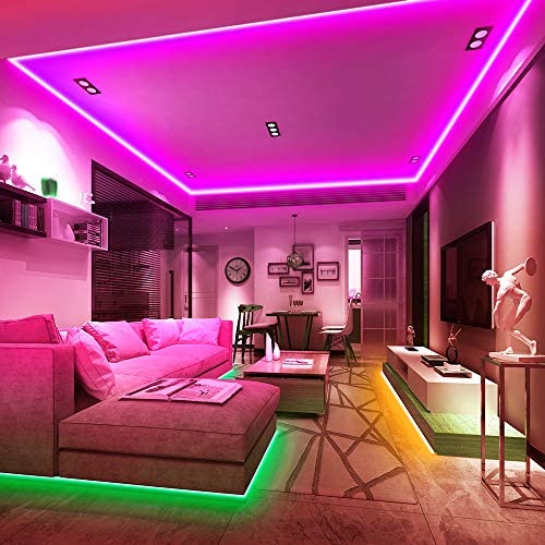 KSIPZE Led Strip Lights RGB Music Sync Color Changing,Bluetooth Led Lights with Smart App Control Remote,Led Lights