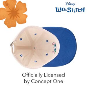 Concept One Unisex Adult Disney Stitch Adjustable Baseball Cap, with Curved Brim Dad Hat, Navy - Pineapple, One Size US