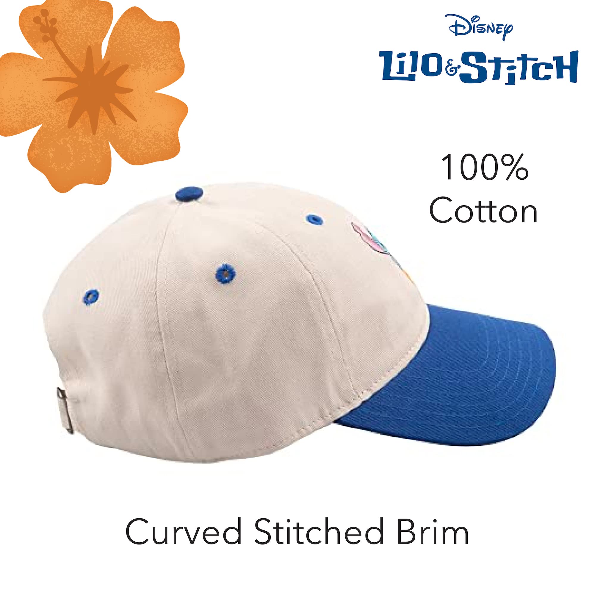 Concept One Unisex Adult Disney Stitch Adjustable Baseball Cap, with Curved Brim Dad Hat, Navy - Pineapple, One Size US