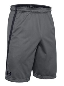 under armour men's ua tech heatgear athletic mesh shorts (l, grey)