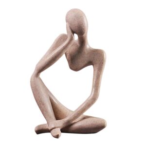 newqz thinker figurine resin sculpture statue collectible craft art handcrafted for desktop decor(smooth)