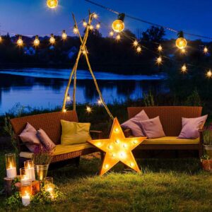 VMANOO Outdoor G40 Globe Patio String Lights with 55 Clear Bulbs (5 Spare) for Backyard Porch Bistro Decks Indoor Outdoor Gardens Homes Wedding Party Lawn Patio Xmas Tree Waterproof 50Ft Black Wire