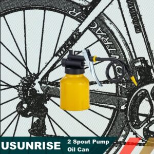 Multipurpose Metal Oil Can,Oil Can Pump Oiler with 2 Spout for All Lubrication Need of Car, Bikes and Machines -8 oz.Yellow Oil Can Capacity