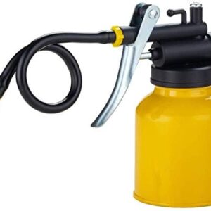 Multipurpose Metal Oil Can,Oil Can Pump Oiler with 2 Spout for All Lubrication Need of Car, Bikes and Machines -8 oz.Yellow Oil Can Capacity