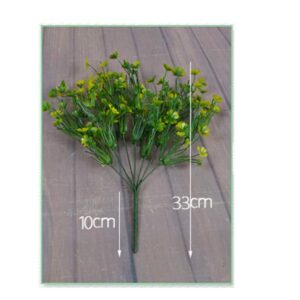 Artificial Clover Bushes Fake Plastic Greenery Plant Artificial Landscaping Shrubs Flowers Filler for Party Wedding Indoor Outside Office (Green)