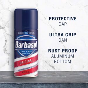 Barbasol Original Thick and Rich Shaving Cream, 7 Ounce, Pack of 6