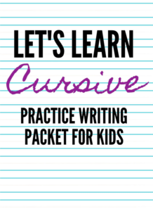 teach cursive writing packet