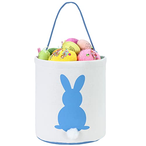 XinblueCo Baseball Easter Bunny Baskets Eggs Bags with Baseball Printing Halloween Trick or Treat Bags Baseball Easter Bunny Baskets Tote Bag Storage Gifts Candies Bucket for Kids Girls with Handles…