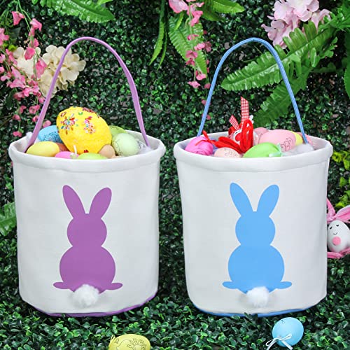 XinblueCo Baseball Easter Bunny Baskets Eggs Bags with Baseball Printing Halloween Trick or Treat Bags Baseball Easter Bunny Baskets Tote Bag Storage Gifts Candies Bucket for Kids Girls with Handles…