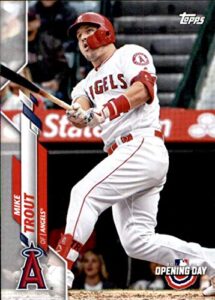 2020 topps opening day #90 mike trout los angeles angels baseball card