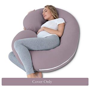 INSEN Pregnancy Body Cover,C Shaped Full Body Pillowcase (Purple Jersey)