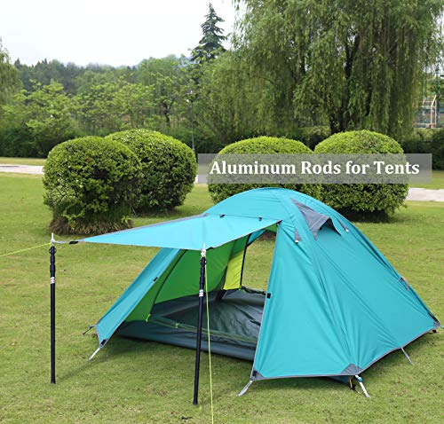 HIKEMAN Set of 2 Tarp Poles Adjustable Aluminum Telescoping Tarp Poles, Lightweight Canopy Poles Portable Tent Poles for Outdoor Camping Backpacking Awning