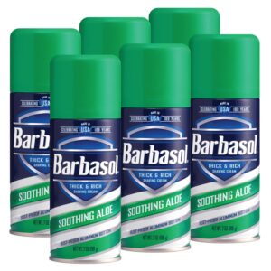 barbasol soothing aloe thick and rich shaving cream, 7 ounce, pack of 6