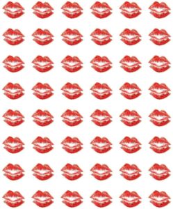 48 envelope seals labels stickers valentines red lips kiss, 1.2"