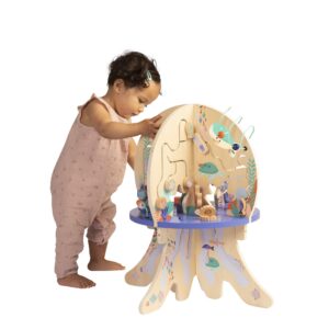 Manhattan Toy Deep Sea Adventure Wooden Toddler Activity Center with Clacking Clams, Spinning Gears, Gliders and Bead Runs