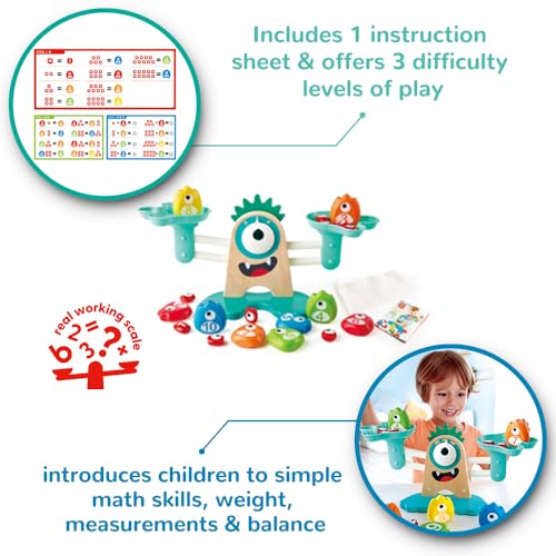 Hape Math Monster Scale Toy, STEAM Toy, L: 15, W: 7.1, H: 5.6 inch