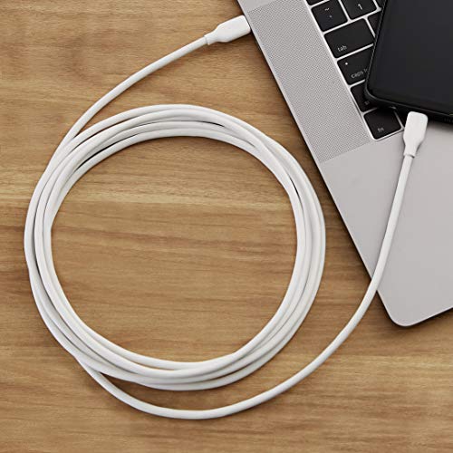 Amazon Basics USB-C to USB-C 2.0 Fast Charging Cable, 480Mbps Transfer Speed, USB-IF Certified, 10 Foot, White