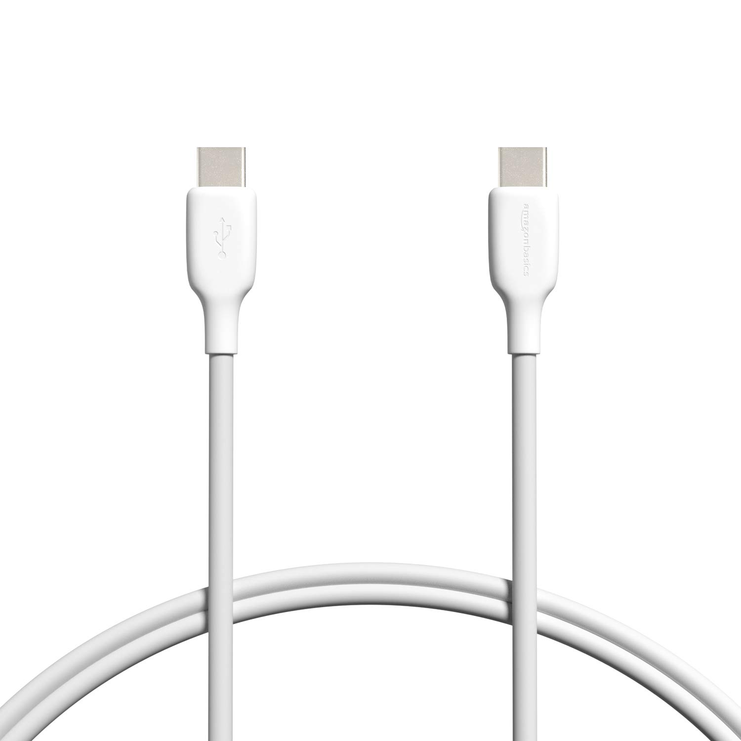 Amazon Basics USB-C to USB-C 2.0 Fast Charger Cable, 480Mbps Speed, USB-IF Certified, for Apple iPhone 15, iPad, Samsung Galaxy, Tablets, Laptops, 3 Foot, White