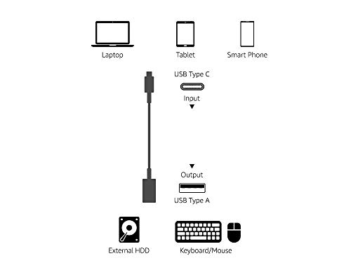 Amazon Basics USB-C3.1 Gen1 to USB-A Adapter with Data Transfer up to 5Gbps (USB-IF Certified) - Black