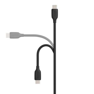 Amazon Basics 2-Pack USB-C to USB-C 2.0 Fast Charging Cable, 480Mbps Transfer Speed, USB-IF Certified, 6 Foot, Black