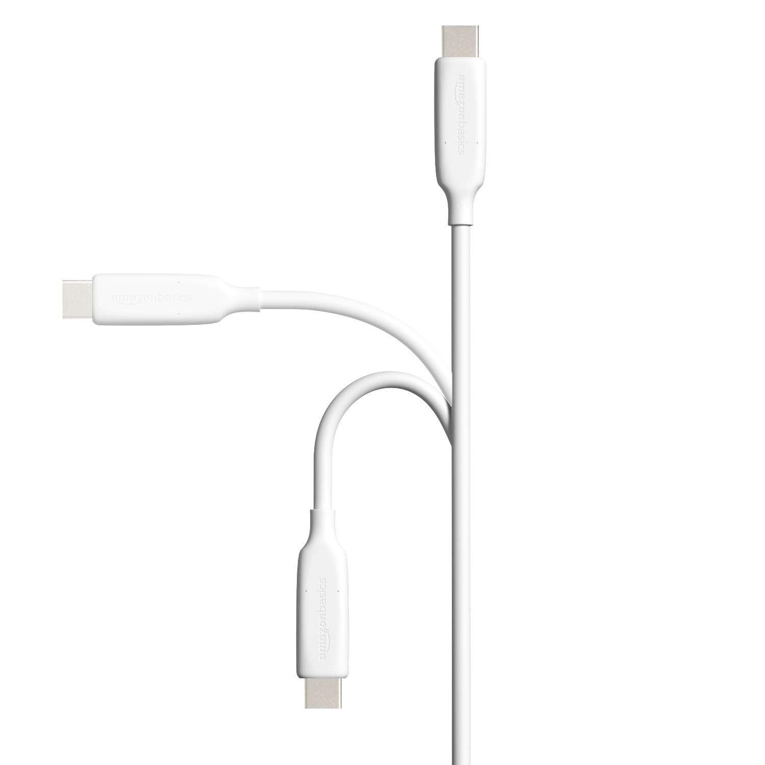 Amazon Basics Fast Charging 60W USB-C3.1 Gen1 to USB-C Cable - 3-Foot, White