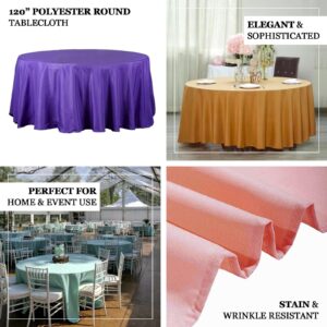 Efavormart 10PCS 120" Wholesale Round Tablecloth Polyester Round Table Linens for Wedding Party Banquet Restaurant - White