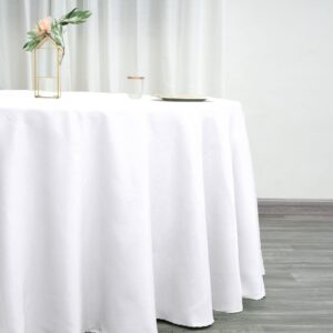 Efavormart 10PCS 120" Wholesale Round Tablecloth Polyester Round Table Linens for Wedding Party Banquet Restaurant - White