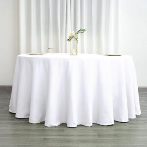 Efavormart 10PCS 120" Wholesale Round Tablecloth Polyester Round Table Linens for Wedding Party Banquet Restaurant - White