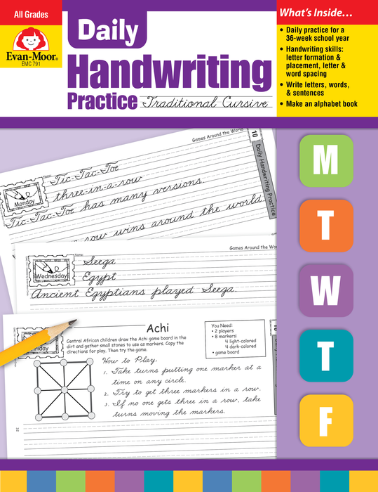 Daily Handwriting Practice: Traditional Cursive, Grades K-6 - Teacher's Edition, Print