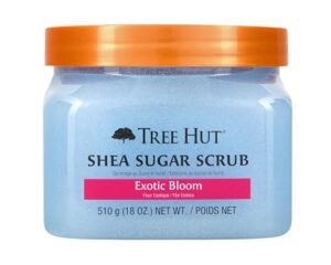 tree hut exotic bloom shea sugar exfoliating & hydrating scrub, 18 oz