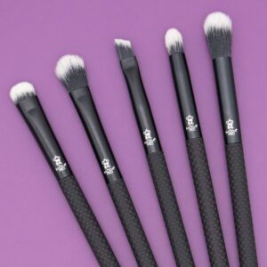 MODA Pro 5pc Deluxe Eye Makeup Brush Kit, Includes - Shader, Crease, Detail, Smudger, and Liner Brushes (Black)