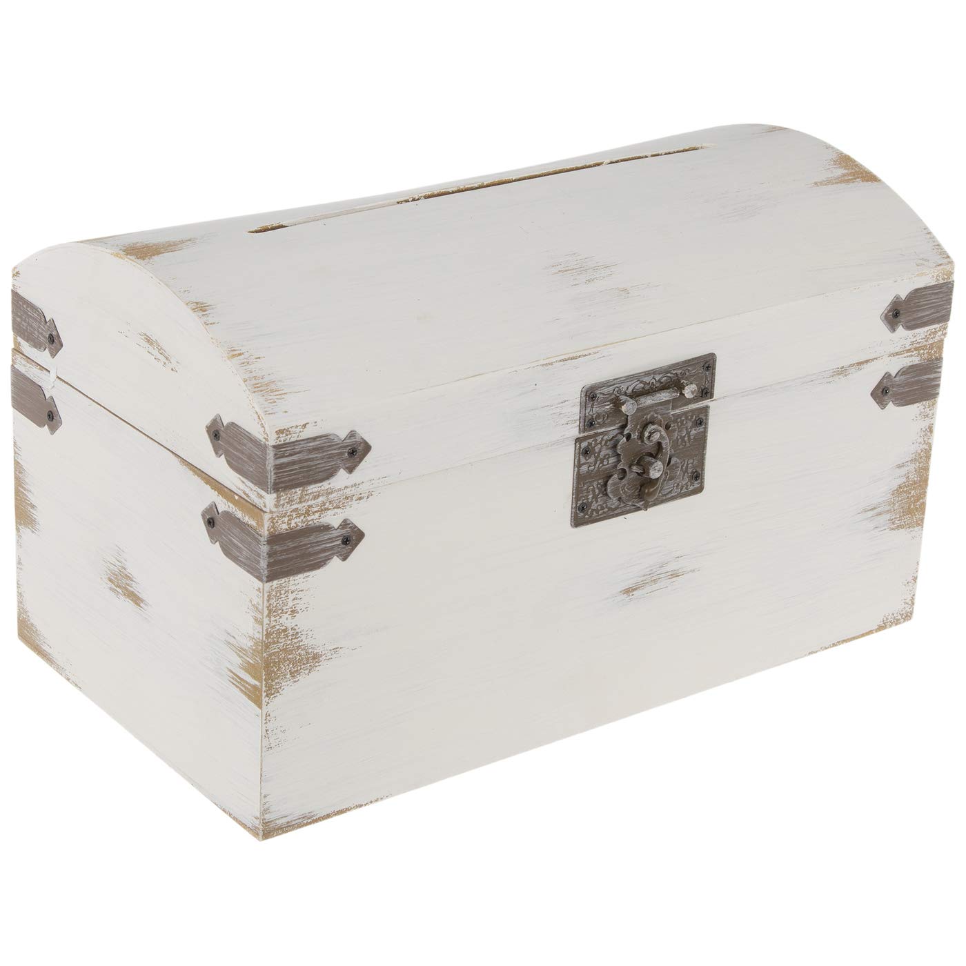 Studio His & Hers Hobby Lobby Antique White Wood Chest Rustic Wedding Card Box