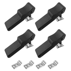 qwork rubber draw latch, 4 pack flexible black soft front storage rack latch with concealed keeper for cooler, cargo box