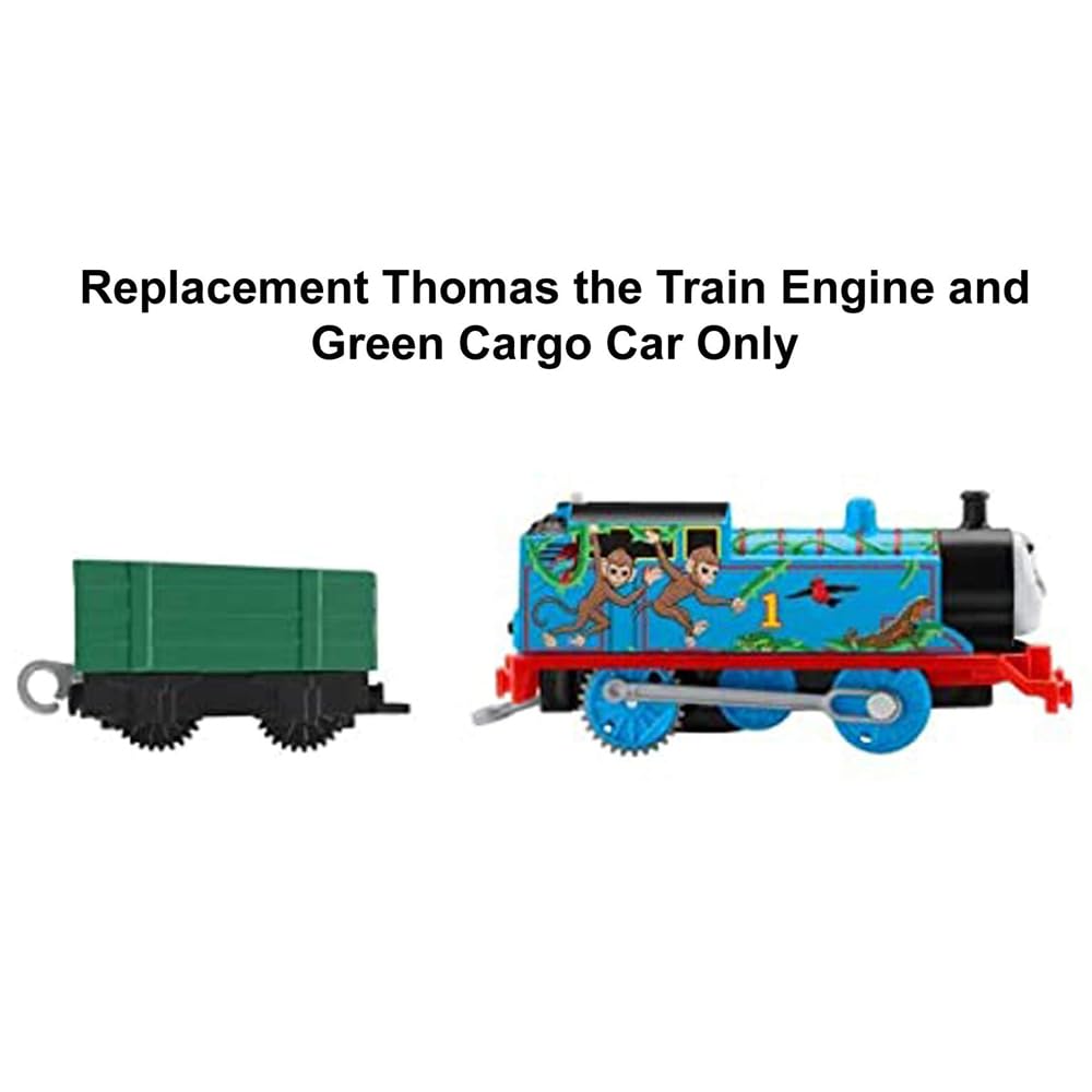 Replacement Parts for Monkey Palace Set - Fisher-Price Thomas & Friends Trackmaster Monkey Palace Train Set FXX65 ~ Replacement Thomas The Train Engine and Green Cargo Car