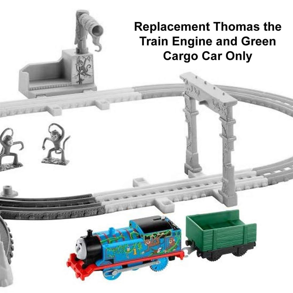 Replacement Parts for Monkey Palace Set - Fisher-Price Thomas & Friends Trackmaster Monkey Palace Train Set FXX65 ~ Replacement Thomas The Train Engine and Green Cargo Car