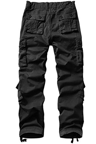 TRGPSG Women's Cargo Pants with Pockets, Outdoor Casual Camo Hiking Pants, Ripstop Construction Work Pants 3209 Black