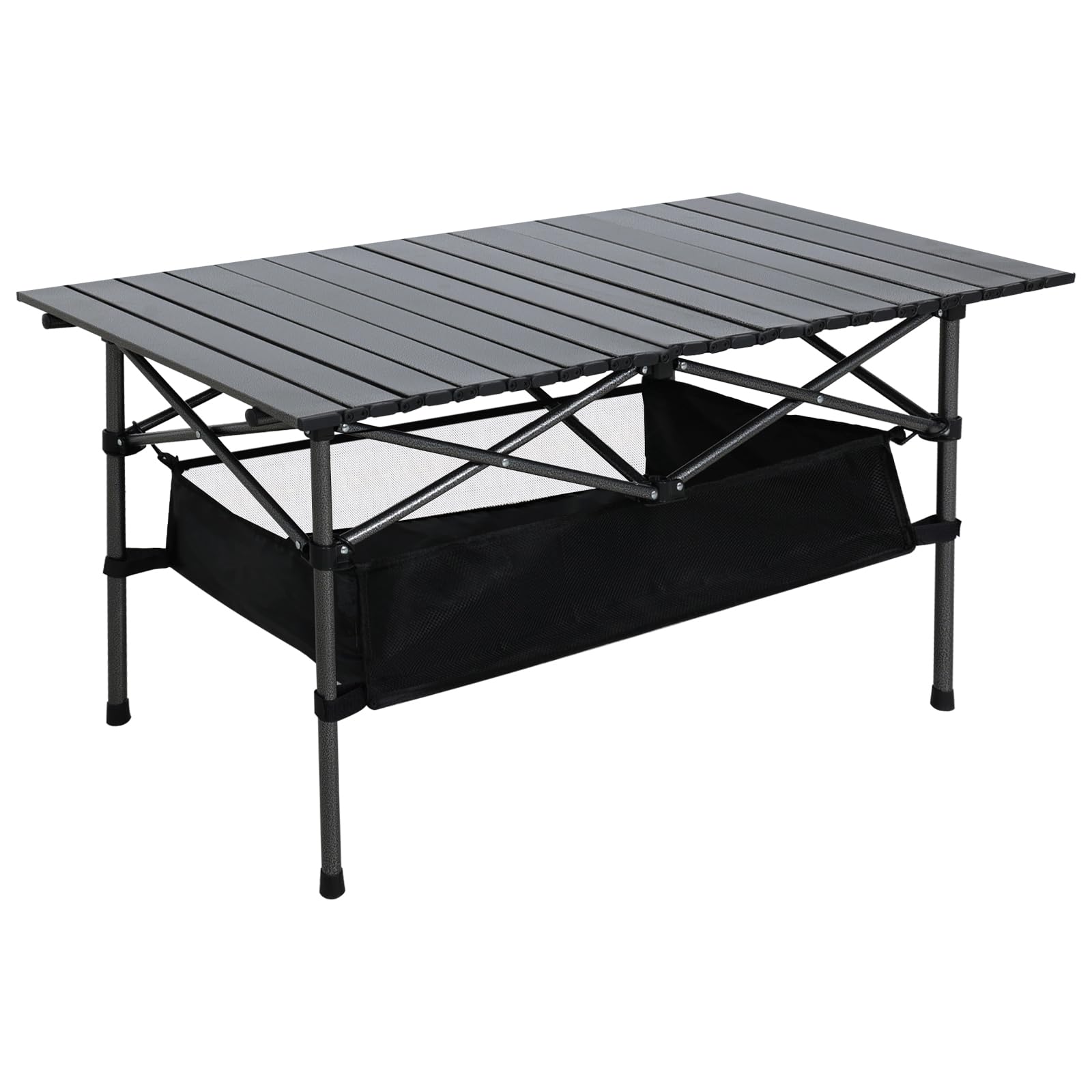 YUSING Portable Camping Table, Inch Folding Aluminum Roll Up Camp Table with Carrying Bags for Outdoor Camping, Hiking, Picnic, Beach, Fishing, Backpacking, BBQ, RV (37.8"x21.7"x18.9")