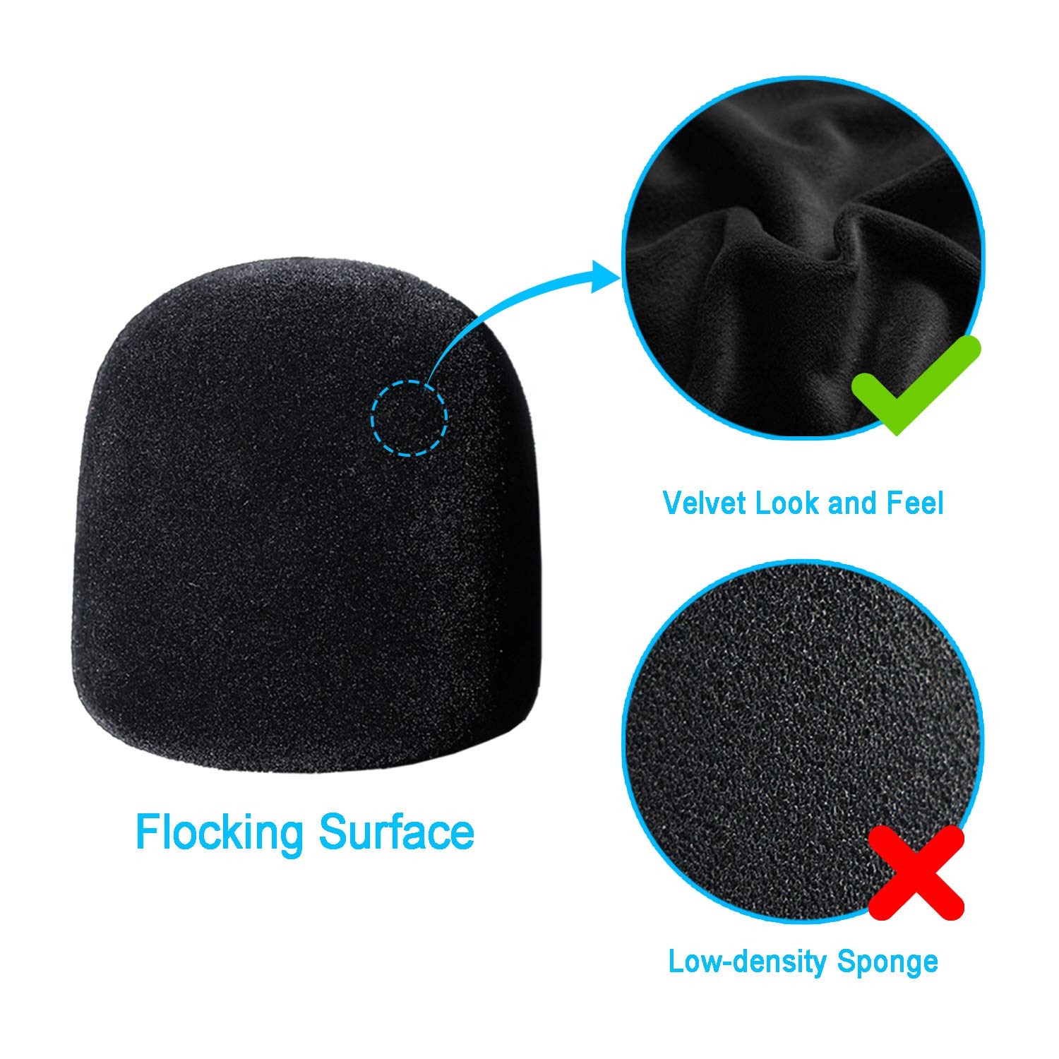 Pop Filter for Blue Yeti X Mic - Foam Microphone Windscreen Cover with Velvet-like Fabric Covering to Reduce Mic Noises by YOUSHARES