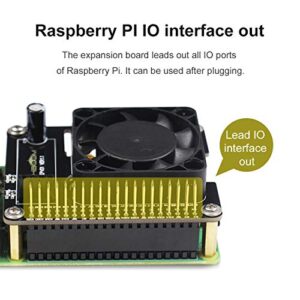 Yahboom Raspberry Pi Quiet Cooling Fan for Raspberry Pi 5 4B 3B+ 3B Intelligent Temperature Control Programmable RGB（OLED Display Include）