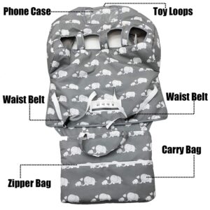 Twin Double Shopping Cart Cover for Baby Siblings with Carrying Case. Fit Wholesale Warehouse Grocery Stores Like Costco SAMS Club (White Elephant)