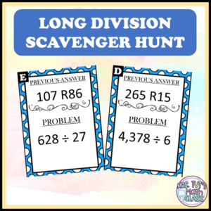 long division scavenger hunt