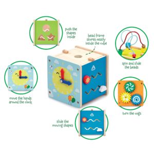 Early Learning Centre Mini Wooden Activity Cube, Preschool Development, Kids Toys for Ages 18 Month, Amazon Exclusive